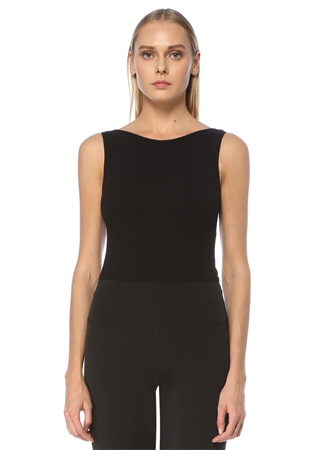 Lando Studio Kadın Siyah Sırt Detaylı Organik Pamuk Body L EU