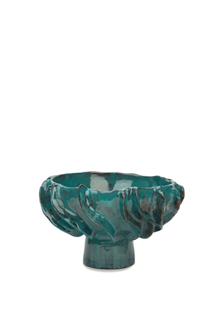 Ayşe Tanman Reef Turkuaz Geometrik Çizgi Dokulu Dekoratif Kase Bej Ayşe Tanman Reef Turkuaz Geometrik Çizgi Dokulu Dekoratif Kase Bej