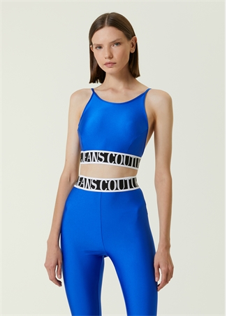 Versace Jeans Couture Kadın Mavi Logo Bantlı Crop Atlet 42 IT Versace Jeans Couture Kadın Mavi Logo Bantlı Crop Atlet 42 IT