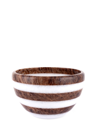 Accract Zebra Kahverengi Beyaz Mermer Dekoratif Kase Bej