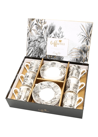 Luxuria Retro Jungle 6lı Porselen Kahve Fincanı Çok Renkli