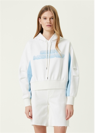Stella McCartney Kadın Ekru Kapüşonlu Logolu Sweatshirt Bej 40 IT Stella McCartney Kadın Ekru Kapüşonlu Logolu Sweatshirt Bej 40 IT