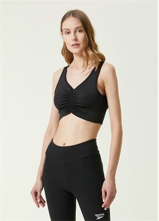 Reebok Kadın Studio Siyah Büzgülü Crop Üst S EU
