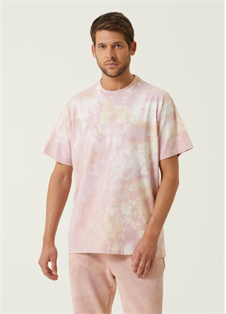 John Elliott Erkek Pembe Batik Desenli T-shirt M EU John Elliott Erkek Pembe Batik Desenli T-shirt M EU