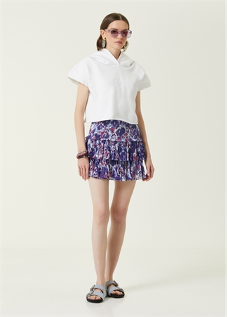Etoile Isabel Marant Kadın Naomi Mavi Çiçekli Fırfırlı Mini Etek 36 Fr Etoile Isabel Marant Kadın Naomi Mavi Çiçekli Fırfırlı Mini Etek 36 Fr