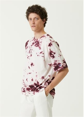 Champion Erkek Bordo Batik Desenli T-shirt S EU