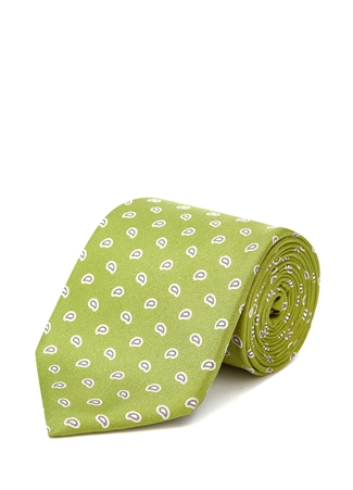Pal Zileri Erkek Yeşil Mikro Şal Desenli İpek Kravat EU Pal Zileri Erkek Yeşil Mikro Şal Desenli İpek Kravat EU