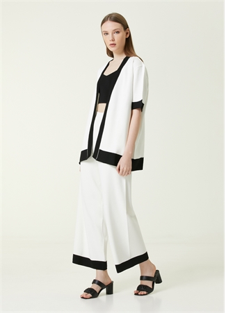 Beymen Club Kadın Beyaz Siyah Bol Triko Pantolon S Beymen Club Kadın Beyaz Siyah Bol Triko Pantolon S