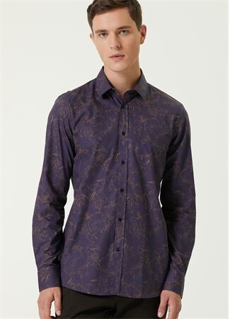Palzileri Lab Erkek Mavi Çiçek Desenli Gömlek 4 IT