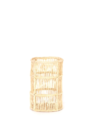 Myto Bej Medium Çizgi Dokulu Palmiye Lifi Vazo