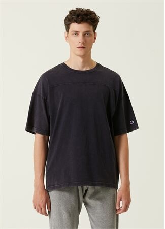 Champion Erkek Lacivert Logo Detaylı T-shirt S EU