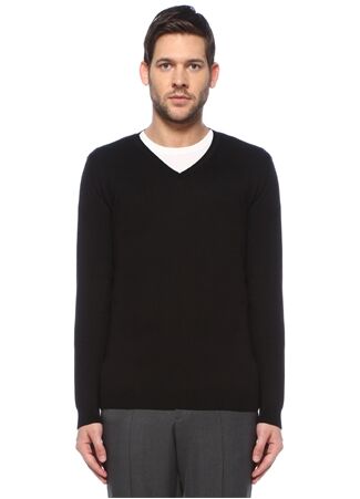 Beymen Erkek Siyah V Yaka Kazak L Eu