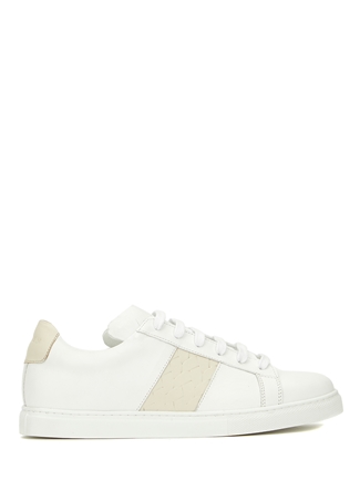 Beymen Kadın Beyaz Bej Şeritli Deri Sneaker 36 EU Beymen Kadın Beyaz Bej Şeritli Deri Sneaker 36 EU