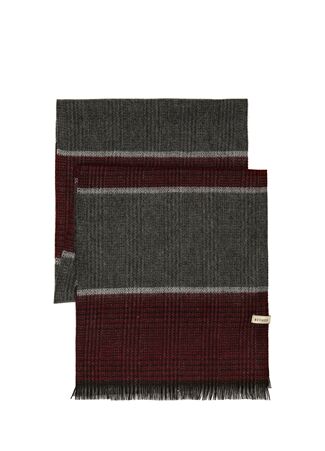 Beymen Erkek Kırmızı Gri Ekoseli Atkı EU