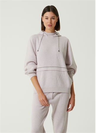 Brunello Cucinelli Kadın Pembe Kapüşonlu Ribli Yün Sweatshirt XS EU Brunello Cucinelli Kadın Pembe Kapüşonlu Ribli Yün Sweatshirt XS EU