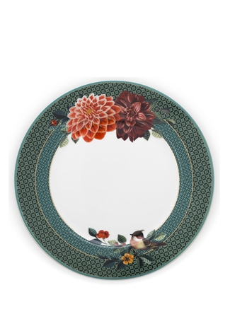 Pip Studio Winter Wonderland Yeşil Çiçekli Porselen Tabak