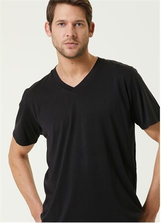 Cdlp Erkek Siyah V Yaka T-shirt S EU