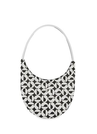Coperni Kadın Siyah Beyaz Logo Desenli Omuz Çantası EU
