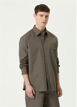 Isabel Benenato Erkek Haki Cep Detaylı Gömlek 50 IT Isabel Benenato Erkek Haki Cep Detaylı Gömlek 50 IT