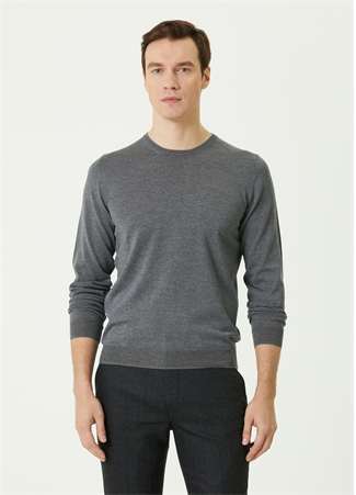 Hemington Erkek Warren Gri Yün Kazak S EU