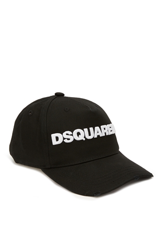 Dsquared2 Erkek Siyah Logo Nakışlı Şapka EU