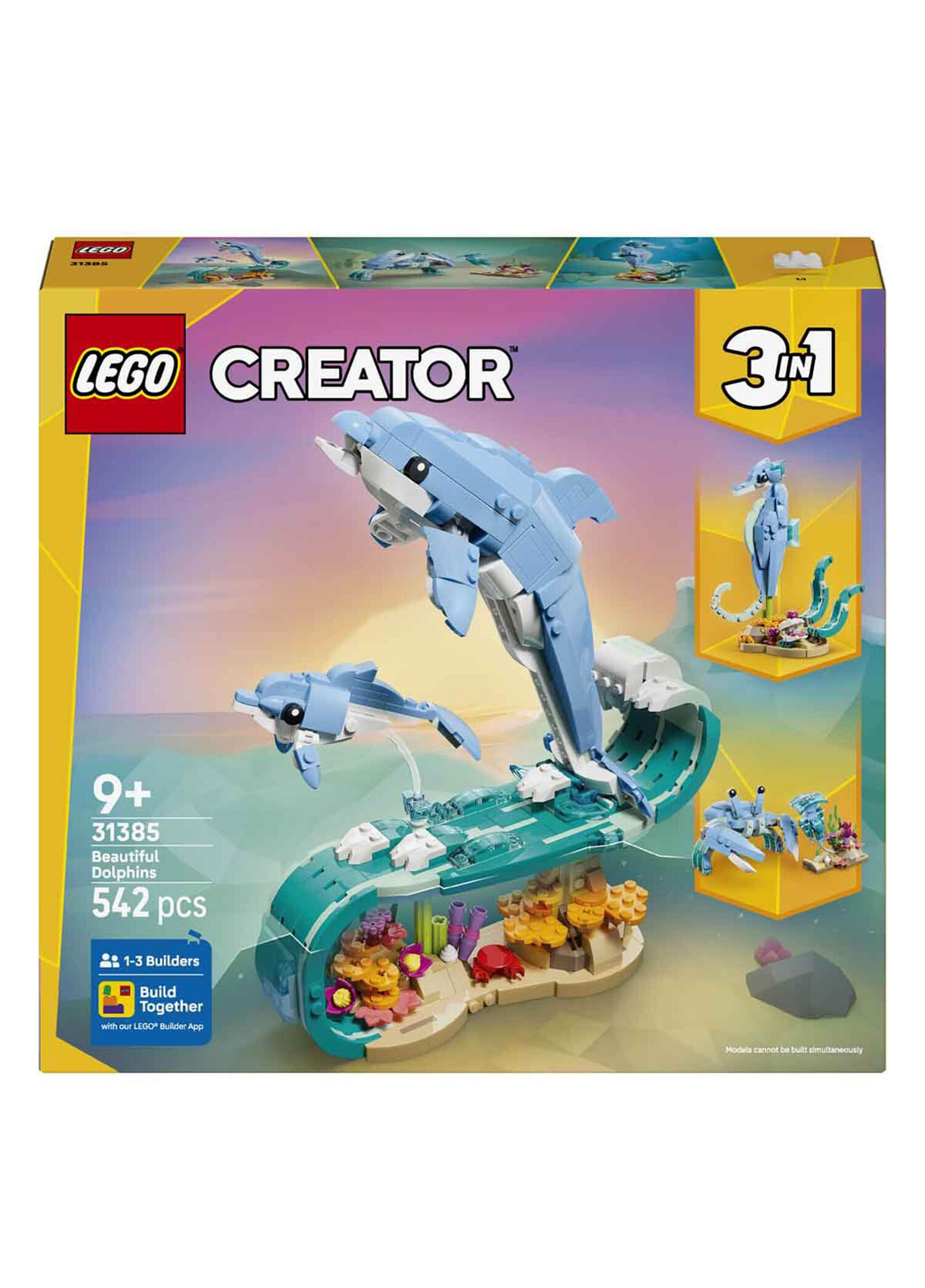 Lego - Creator 3in1 Sea Animals: Beautiful Dolphins 542 Pieces 9+ Years ...