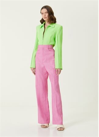Jacquemus Kadın Pembe Yüksek Bel Bol Pantolon 34 Fr Jacquemus Kadın Pembe Yüksek Bel Bol Pantolon 34 Fr