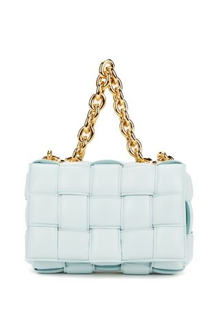 Bottega Veneta Kadın Mavi Örgü Dokulu Deri Omuz Çantası EU