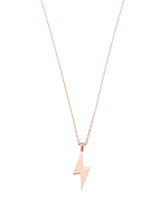 AtolyeWolf Erkek Rose Gold Şimşek Formlu Gümüş Rengi Kolye Pembe EU AtolyeWolf Erkek Rose Gold Şimşek Formlu Gümüş Rengi Kolye Pembe EU