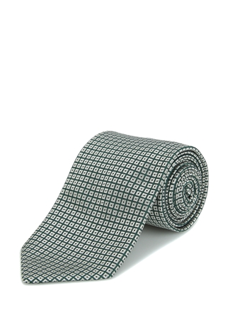 Beymen Collection Erkek Yeşil Desenli İpek Kravat EU IT