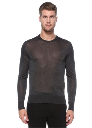 Pal Zileri Erkek Antrasit Sim Dokulu Kazak Gri 52 IT