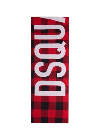 Dsquared2 Erkek Kırmızı Ekose Desenli Yün Atkı EU Dsquared2 Erkek Kırmızı Ekose Desenli Yün Atkı EU