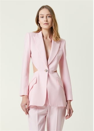 Alexander McQueen Kadın Altın Rengi Sırt Dekolteli Yün Ceket Pembe 42 IT Alexander McQueen Kadın Altın Rengi Sırt Dekolteli Yün Ceket Pembe 42 IT