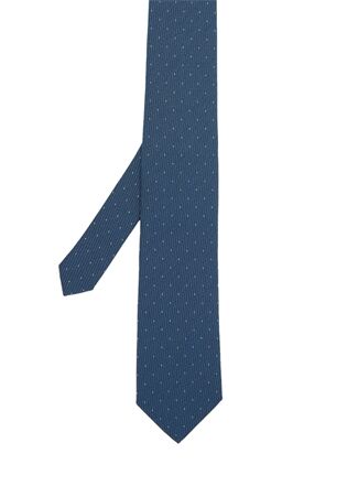 Beymen Club Erkek Mavi Mikro Desenli İpek Kravat EU