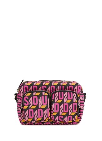 Dsquared2 Kadın Pembe Logo Baskılı Omuz Çantası EU