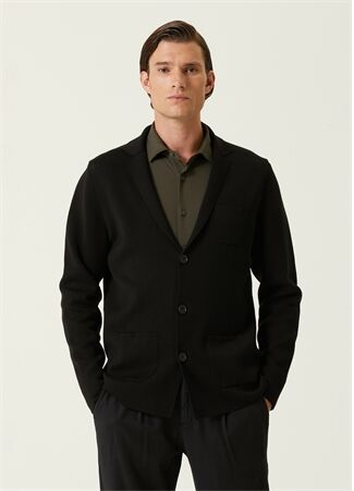 Network Erkek Slim Fit Siyah Hırka L EU