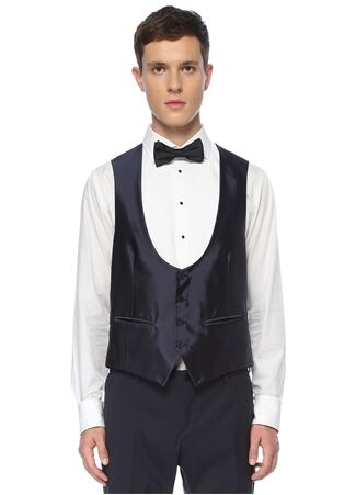 Palzileri Lab Erkek Lacivert U Yaka İpek Yelek 46 IT