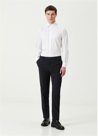 Palzileri Lab Erkek Lacivert Boru Paça Yün Pantolon 48 IT