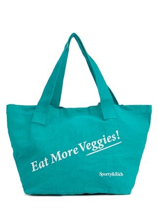Sporty & Rich Kadın Eat More Veggies Mavi Çanta EU Sporty & Rich Kadın Eat More Veggies Mavi Çanta EU