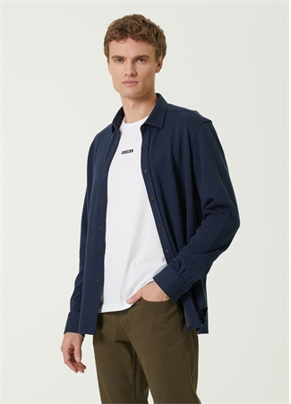 Beymen Club Erkek Slim Fit Lacivert Örme Gömlek S Beymen Club Erkek Slim Fit Lacivert Örme Gömlek S