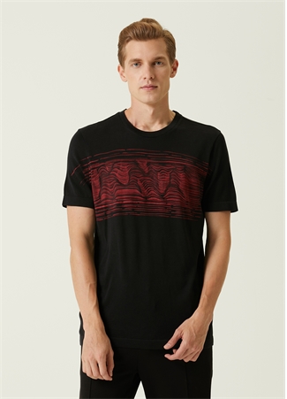 Knt Erkek Lacivert Kırmızı Kıvrım Desenli T-shirt M EU Knt Erkek Lacivert Kırmızı Kıvrım Desenli T-shirt M EU