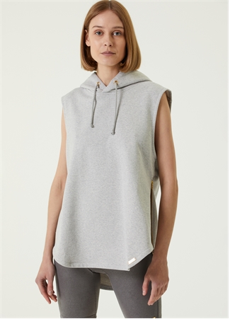 Schmart Kadın Gri Kapüşonlu Fermuar Detaylı Kolsuz Sweatshirt S EU Schmart Kadın Gri Kapüşonlu Fermuar Detaylı Kolsuz Sweatshirt S EU