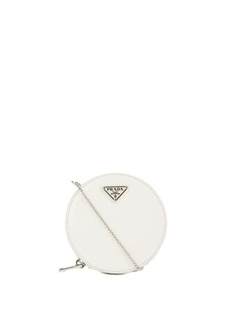 Prada Kadın Beyaz Logo Detaylı Deri Çanta EU