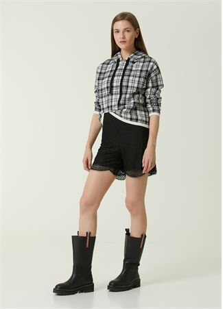 Beymen Club Kadın Siyah Yüksek Bel Dantel Şort 34