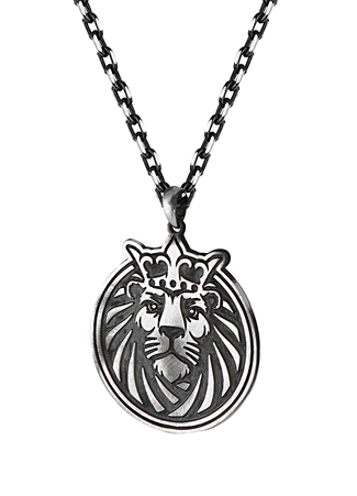 Kayra Khan Erkek Lion King Crown Gümüş Rengi Kolye Gri EU Kayra Khan Erkek Lion King Crown Gümüş Rengi Kolye Gri EU