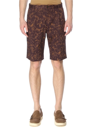 Palzileri Lab Erkek Bordo Normal Bel Pilili Çiçek Desenli Bermuda 50 IT