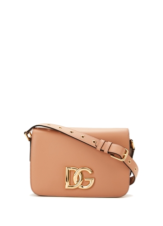 Dolce&gabbana Kadın Bej Logolu Deri Omuz Çantası Pembe Eu Dolce&gabbana Kadın Bej Logolu Deri Omuz Çantası Pembe Eu
