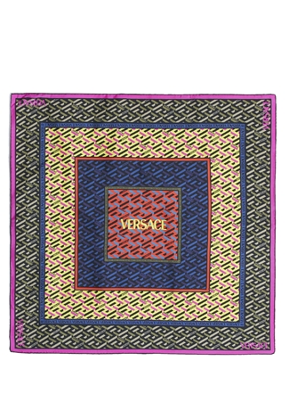 Versace Kadın Colorblocked Logo Desenli İpek Şal EU Versace Kadın Colorblocked Logo Desenli İpek Şal EU