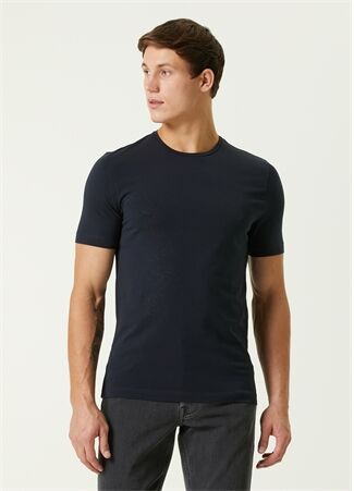 Corneliani Erkek Mavi Desenli T-shirt 48 IT