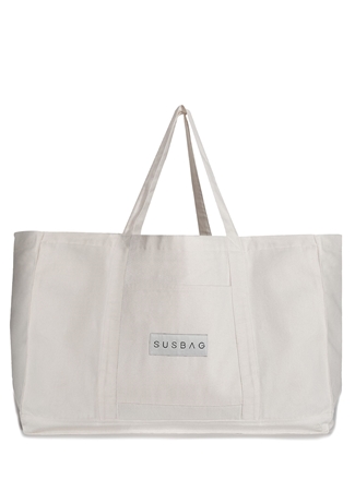 Susbag Kadın Big Coconut Recycled Beyaz Alışveriş Çantası L EU Susbag Kadın Big Coconut Recycled Beyaz Alışveriş Çantası L EU